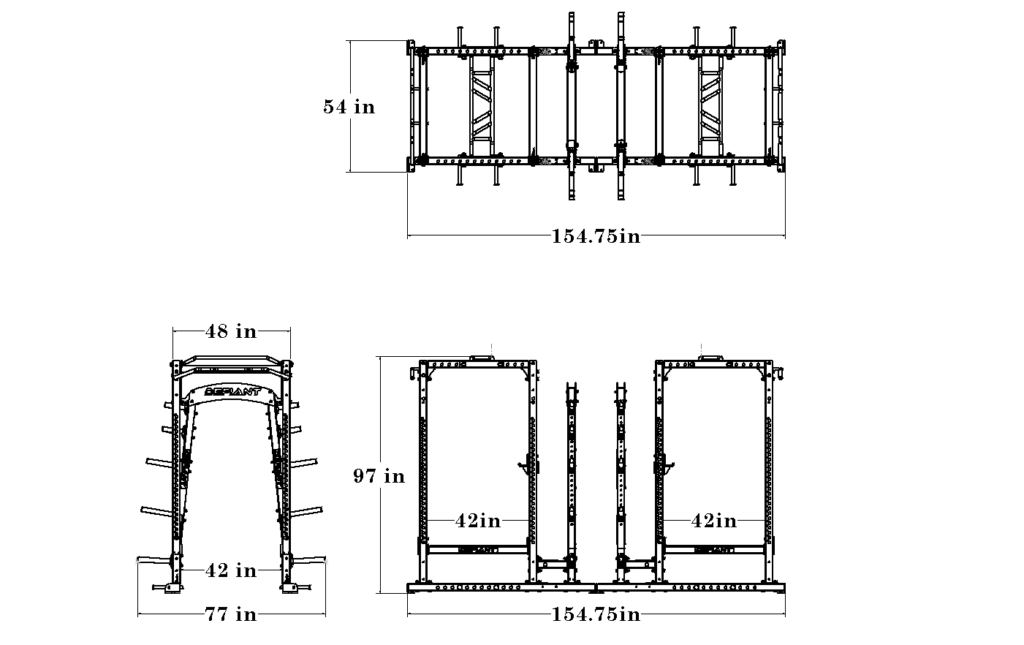 Power Rack Combo w/Dual Storage - Defiant Strength
